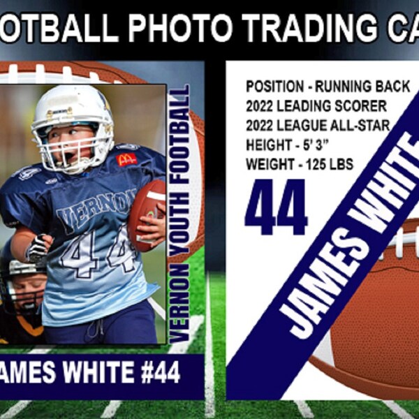 Football Trading Card Template - Etsy