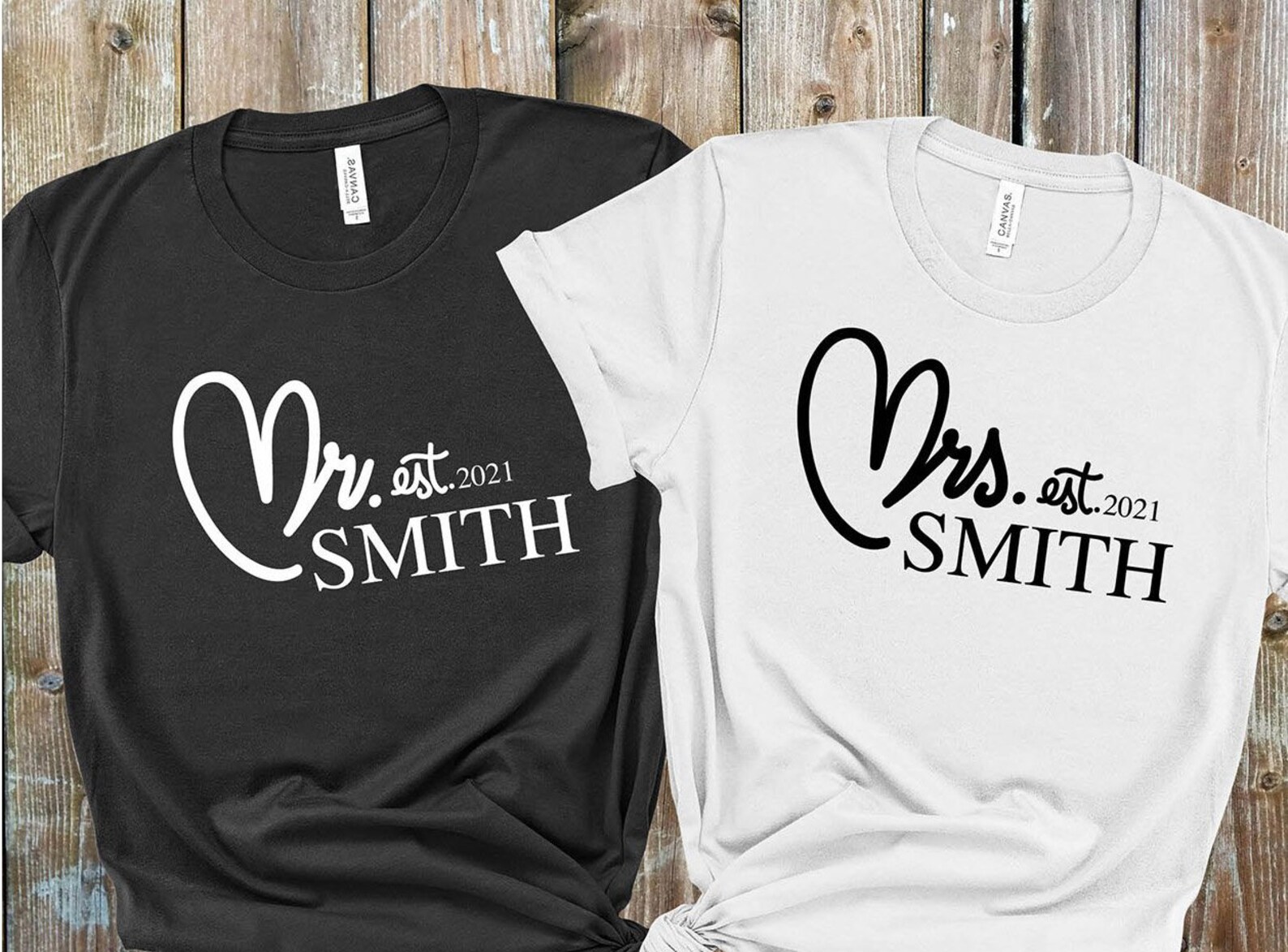 Mr. and Mrs. Matching T-shirts - Etsy