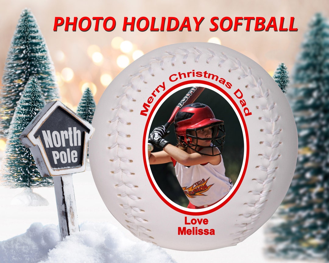 Personalized Christmas Photo SOFTBALL - Etsy