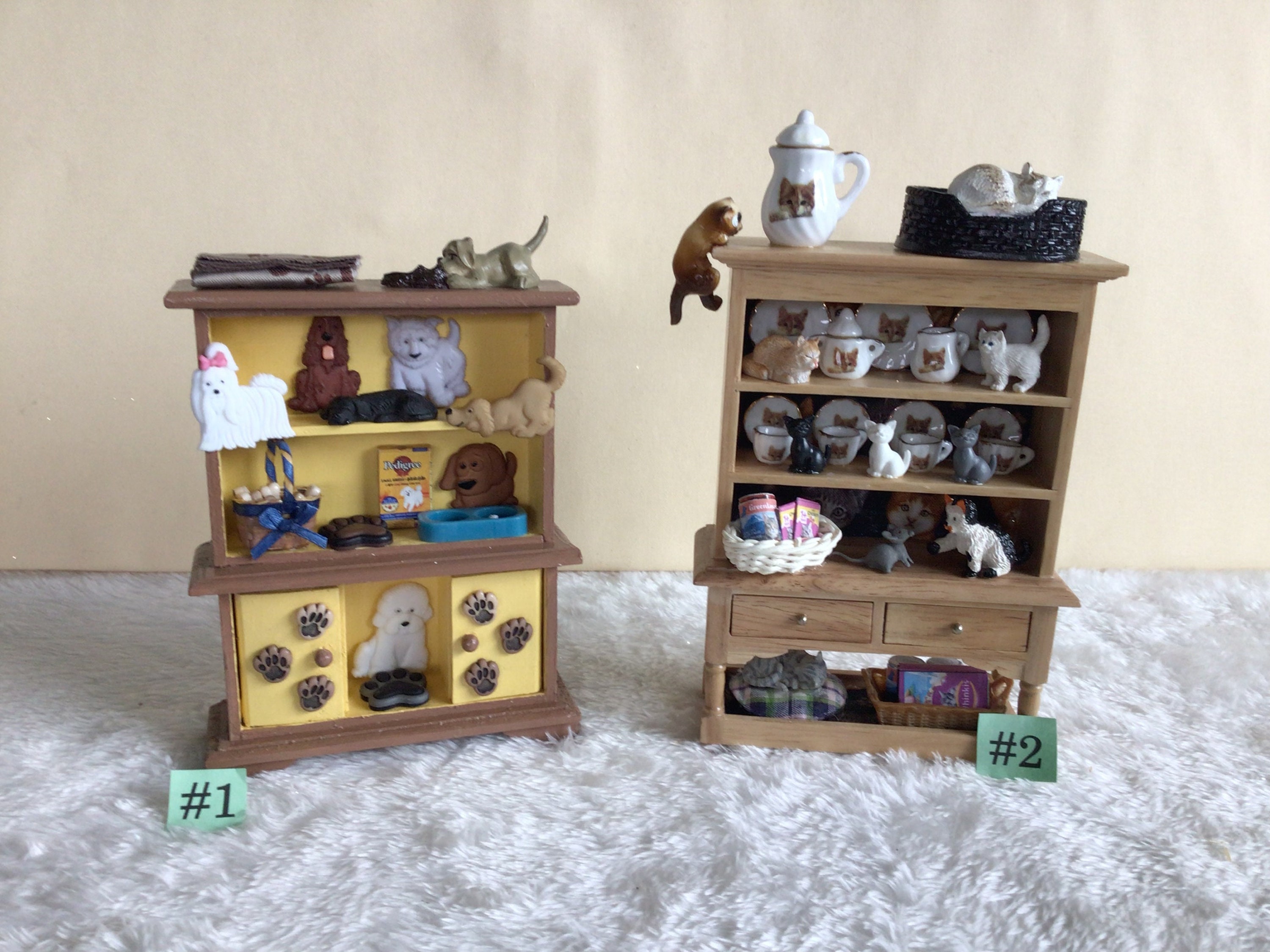Miniature 1:12 Scale Dog or Cat Theme Hutch - Etsy