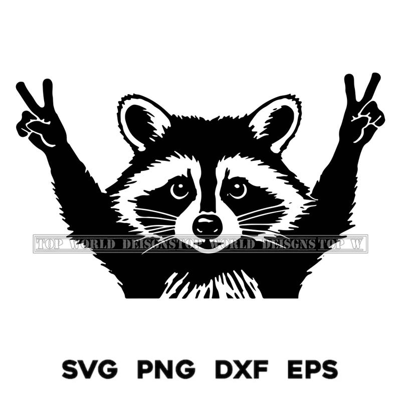 Peace Sign Raccoon Png - Etsy