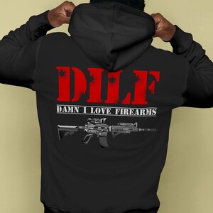 DILF Damn I Love Firearms Png, Gun American Flag, Bullet, Gun Png, 2nd Amendment Png, T-shirt ...