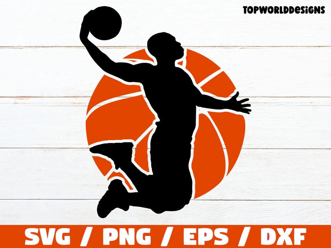 Slam Dunk Basketball Player Against Ball Svg, Dxf, Eps, Ai, Vector ...
