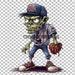 Baseball Zombie Clipart PNG, Cartoon Zombie, Baseball Player, High ...