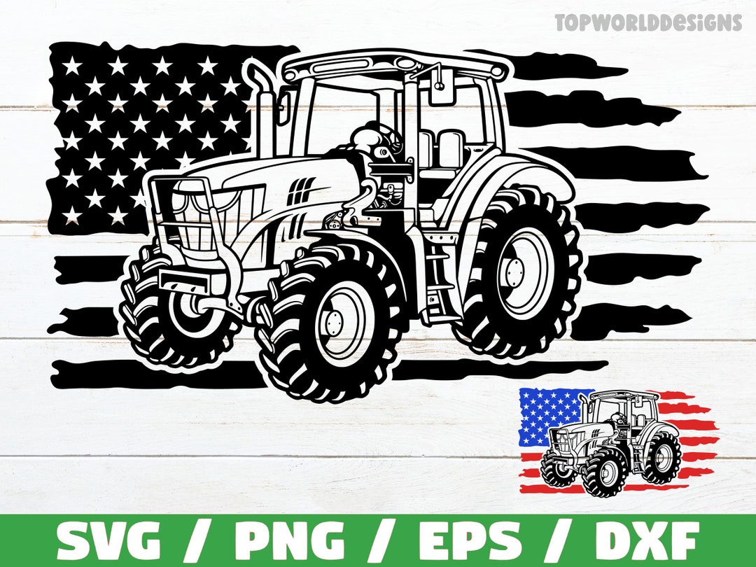 USA Farm Tractor Svg, US Tractor Clipart, Us Tractor Svg, Us Tractor ...