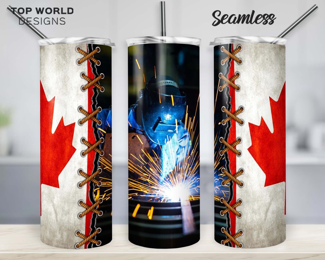 Canadian Welder 20oz Skinny Tumbler Sublimation Designs, Welder for ...