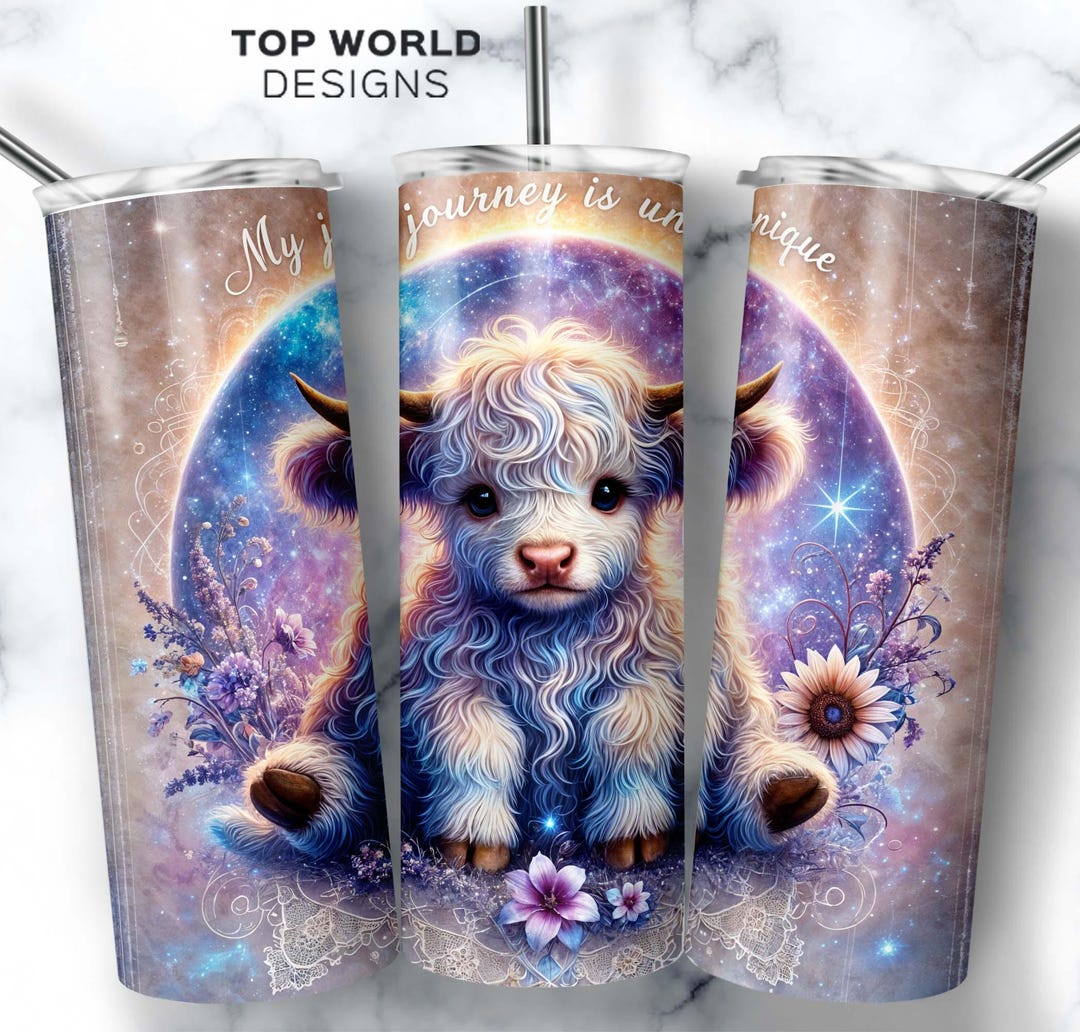 My Journey is Unique Highland Cow Tumbler Wrap,20 Oz Sublimations ...