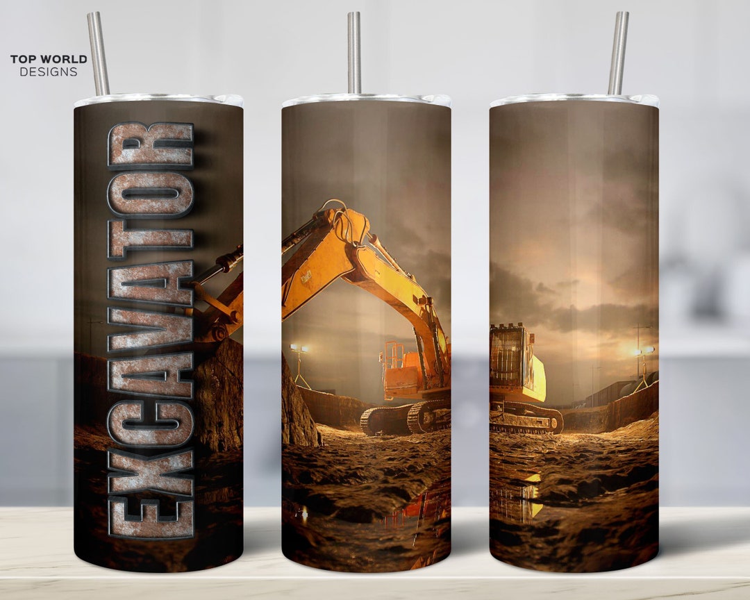 Rusty Excavator Tumbler Wrap Png 20oz Skinny Tumbler Sublimation Design ...