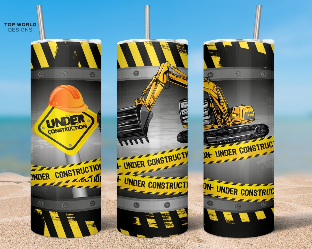Construction Tumbler Wrap Png, 20oz Skinny Tumbler, Sublimation Design ...