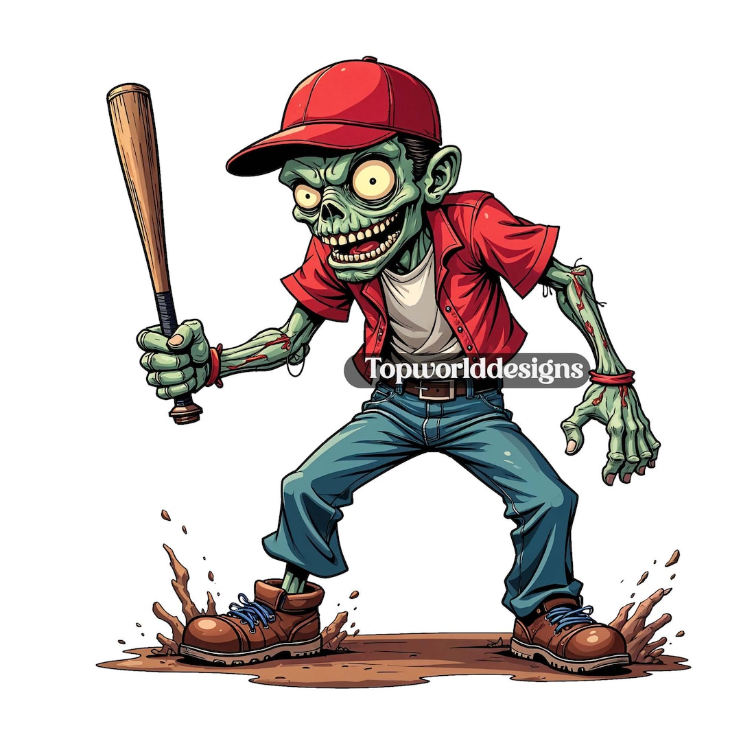 Zombie Baseball Clipart PNG, Cartoon Zombie, Baseball Player, High ...