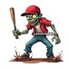 Zombie Baseball Clipart PNG, Cartoon Zombie, Baseball Player, High ...