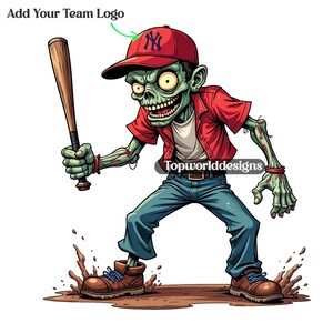 Zombie Baseball Clipart PNG, Cartoon Zombie, Baseball Player, High ...
