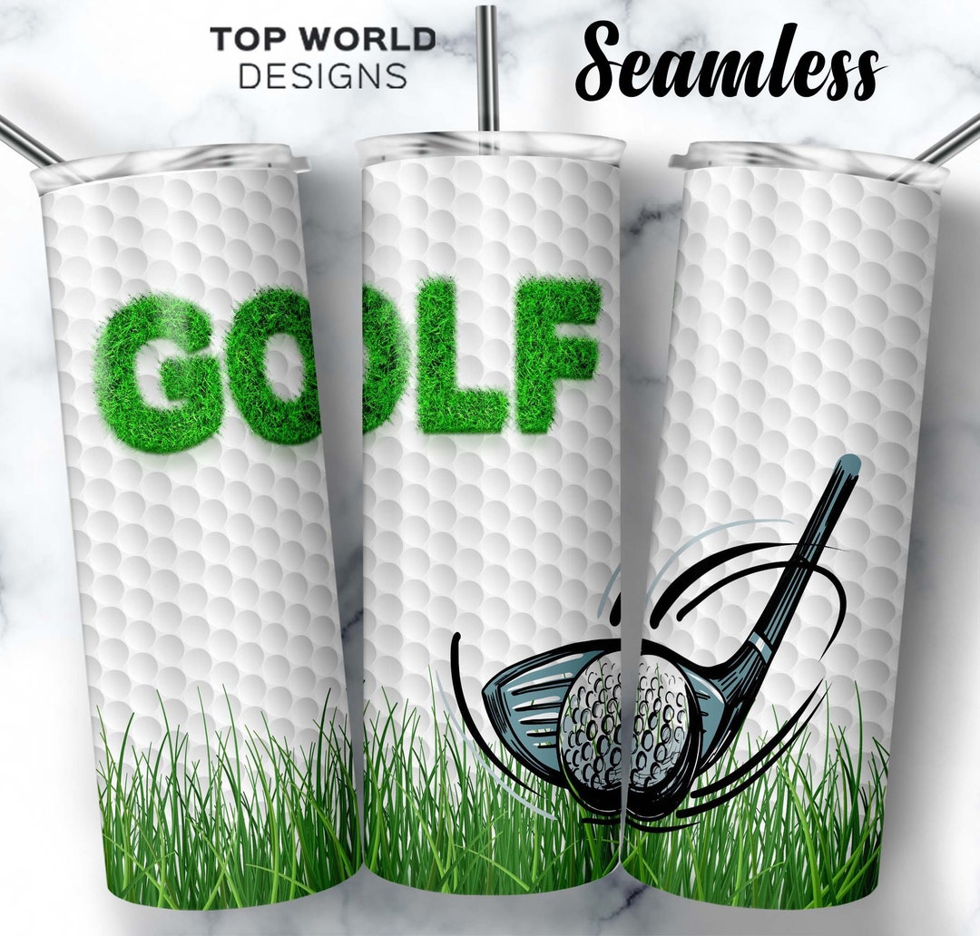 Realistic Seamless Golf Pattern 20oz Skinny Tumbler Wrap Sublimation ...