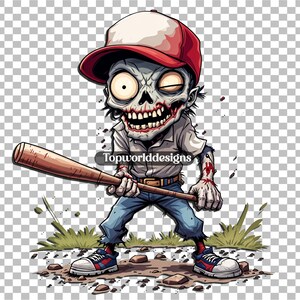 Baseball Zombie Clipart PNG, Cartoon Zombie, Baseball Player, High ...