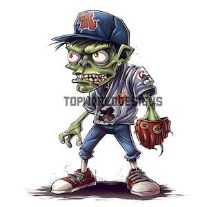 Baseball Zombie Clipart PNG, Cartoon Zombie, Baseball Player, High ...