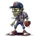 Baseball Zombie Clipart PNG, Cartoon Zombie, Baseball Player, High ...