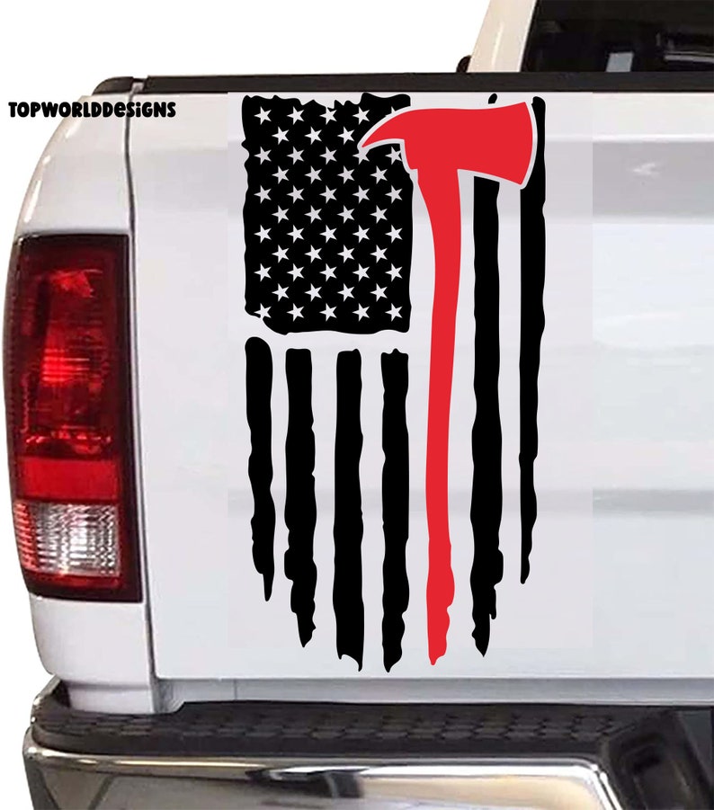 Red Line Flag SVG Fireman Axe Svg Firefighter Flag Clipart - Etsy