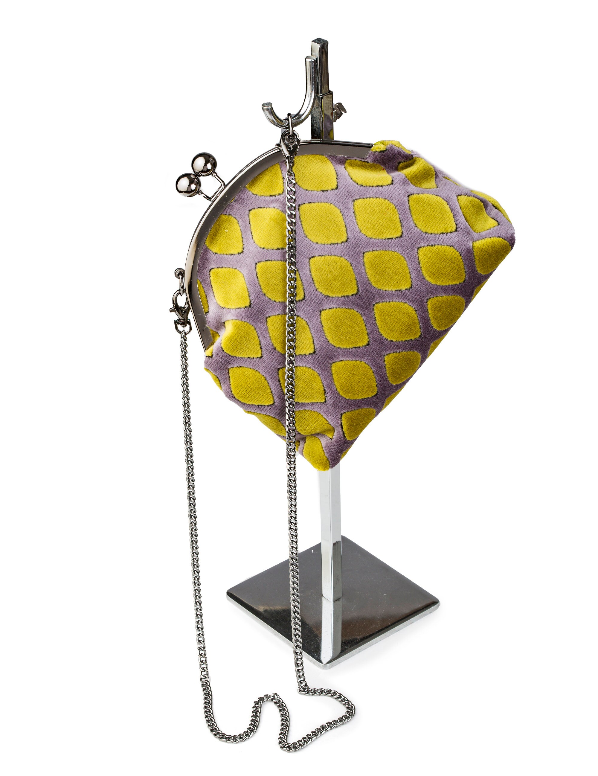 Metal Frame Bag, Bag With Chain , Decorative Fabric Bags, 50s Inspired ...