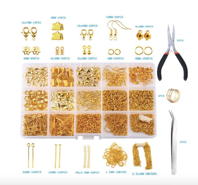 Jewelry Making Supplies Kit - Alloy Accessories, Copper Wire, Open Jump ...