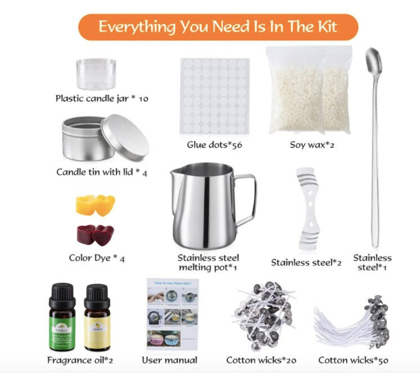 DIY Soy Candle Making Starter Kit With Easy Pour Pot, Fragrance Oils ...