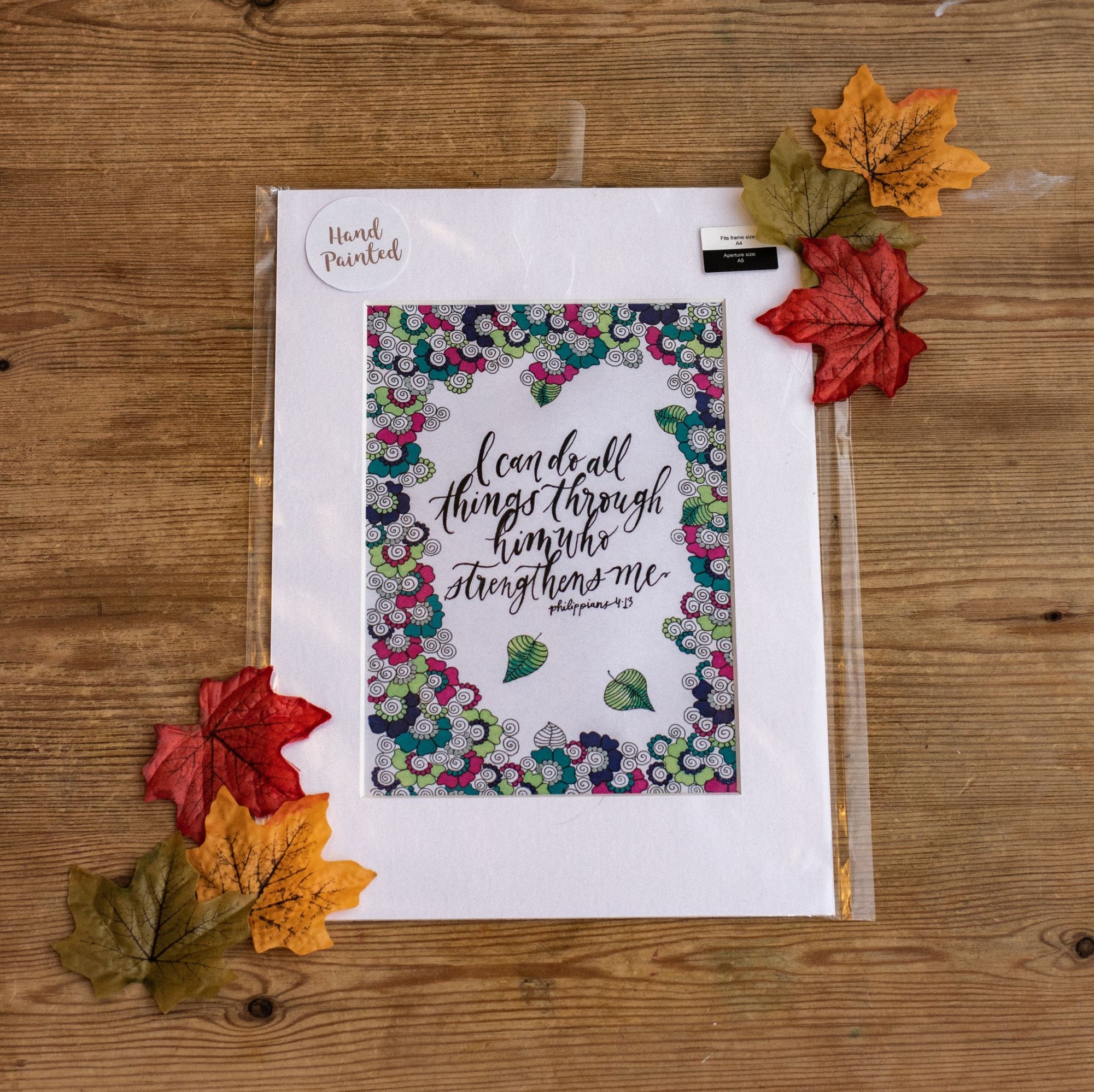 Framed Bible Verse Art With Hand Painted Design print - Etsy