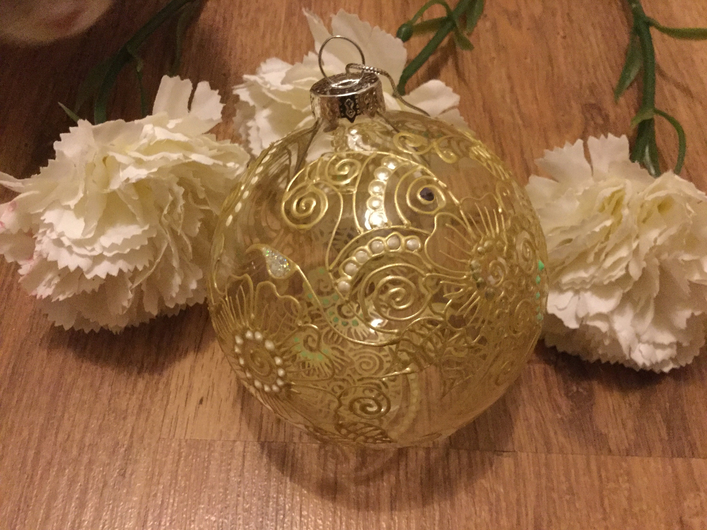 Single Hand Painted Large Glass Henna Bauble With Gift Box - Etsy