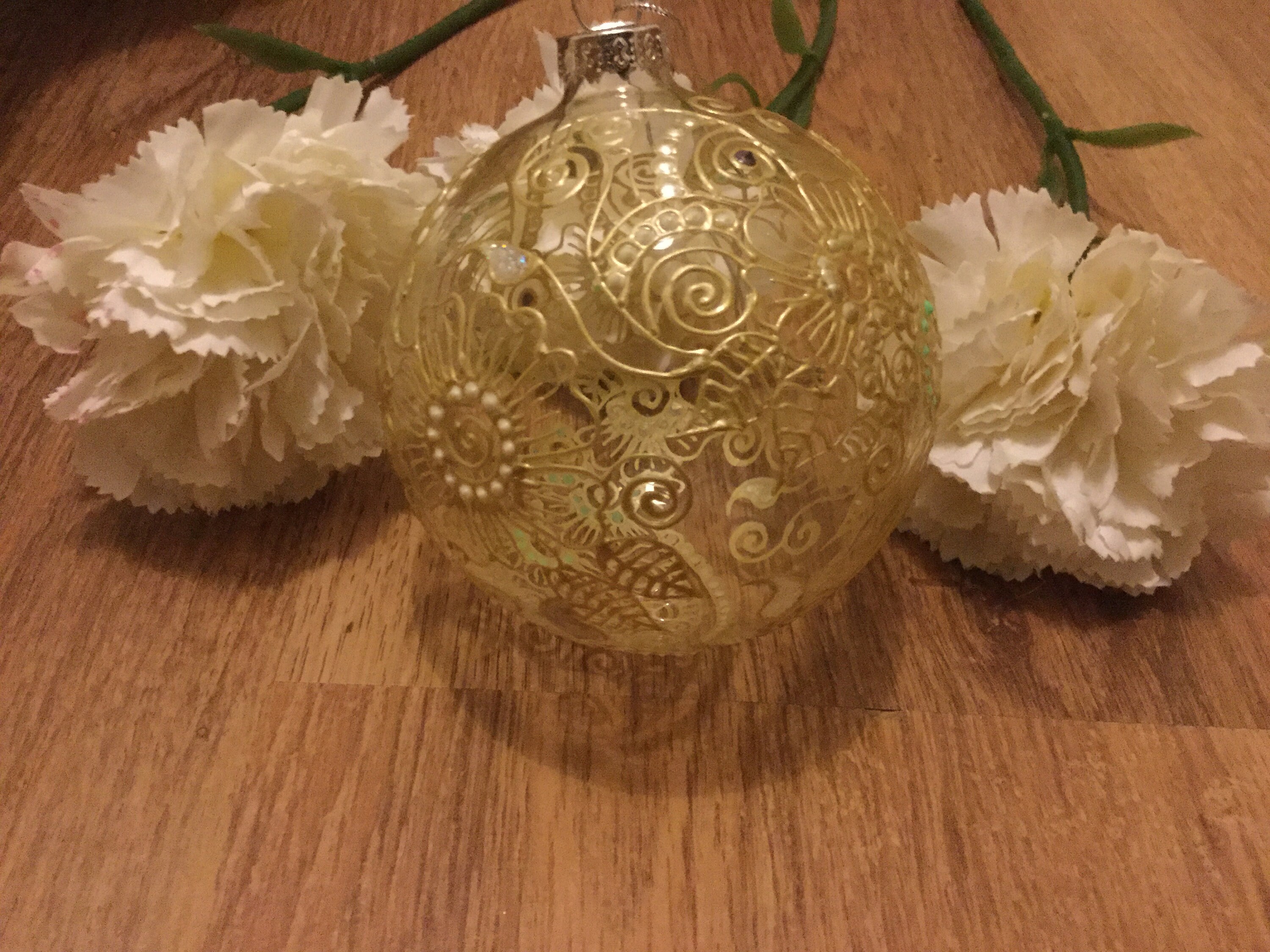 Single Hand Painted Large Glass Henna Bauble With Gift Box - Etsy