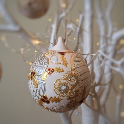 Christmas Bauble Paper Mache Bauble Secret Santa Present | Etsy UK