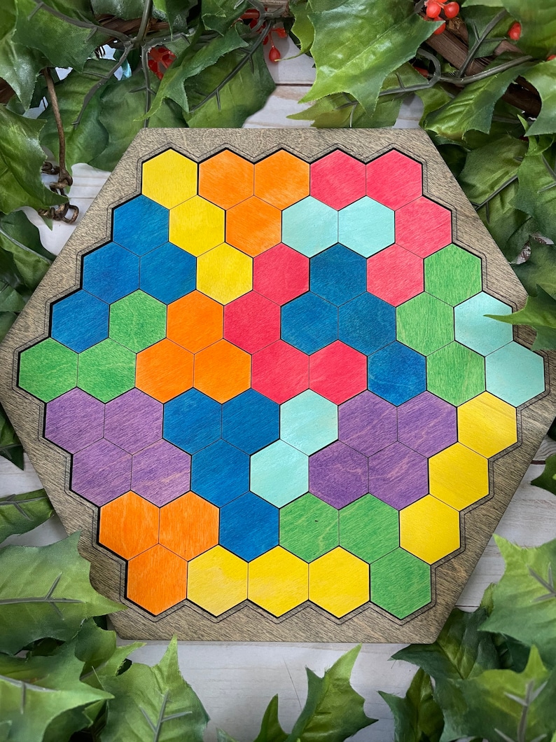 HEXAGON PUZZLE BOARD - 2 Layer Puzzle - Brain Teaser - One Sheet of ...