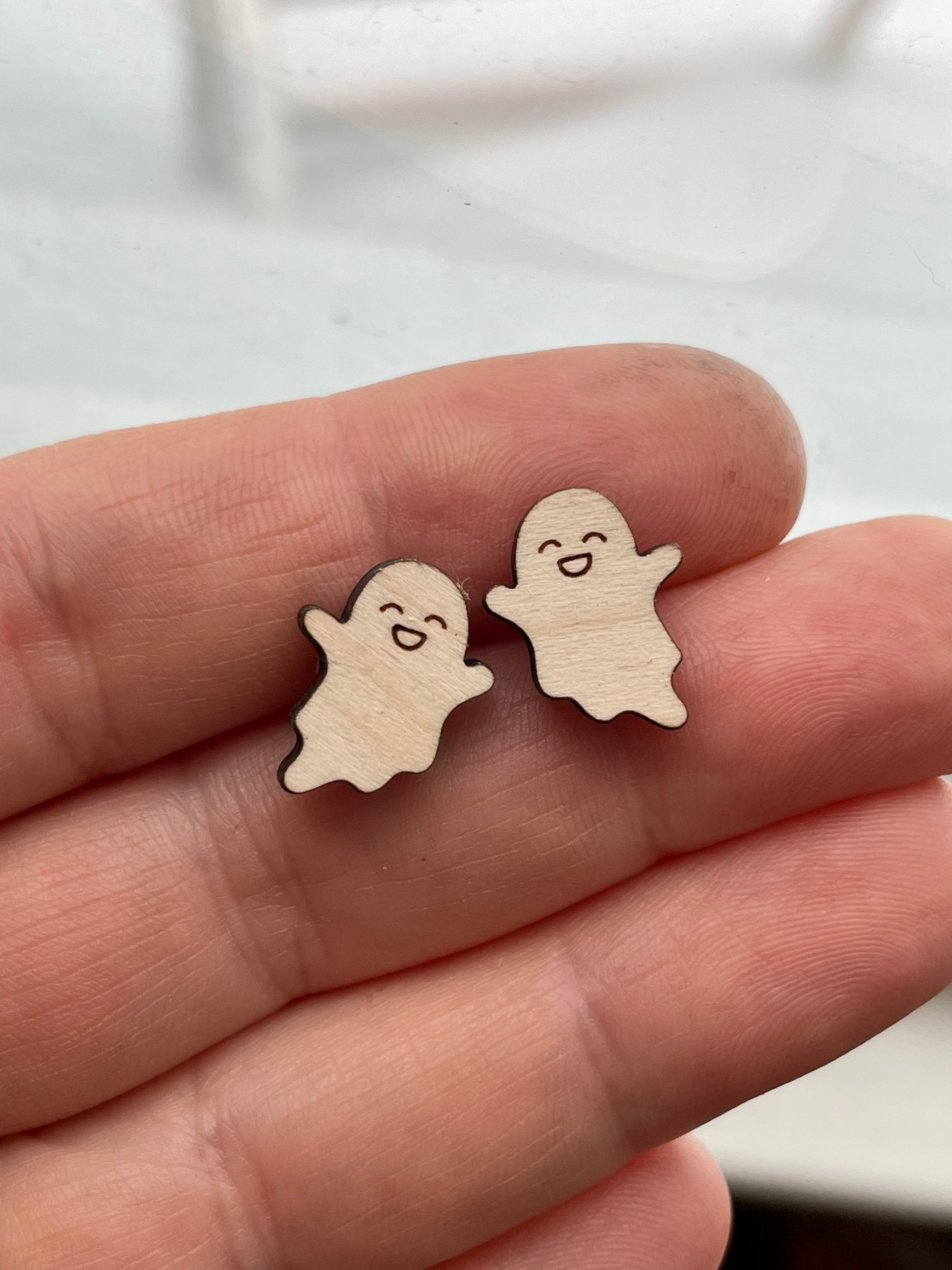 GHOST EARRINGS & STUDS - Laser Cut File Svg Pdf 3 Face Options ...