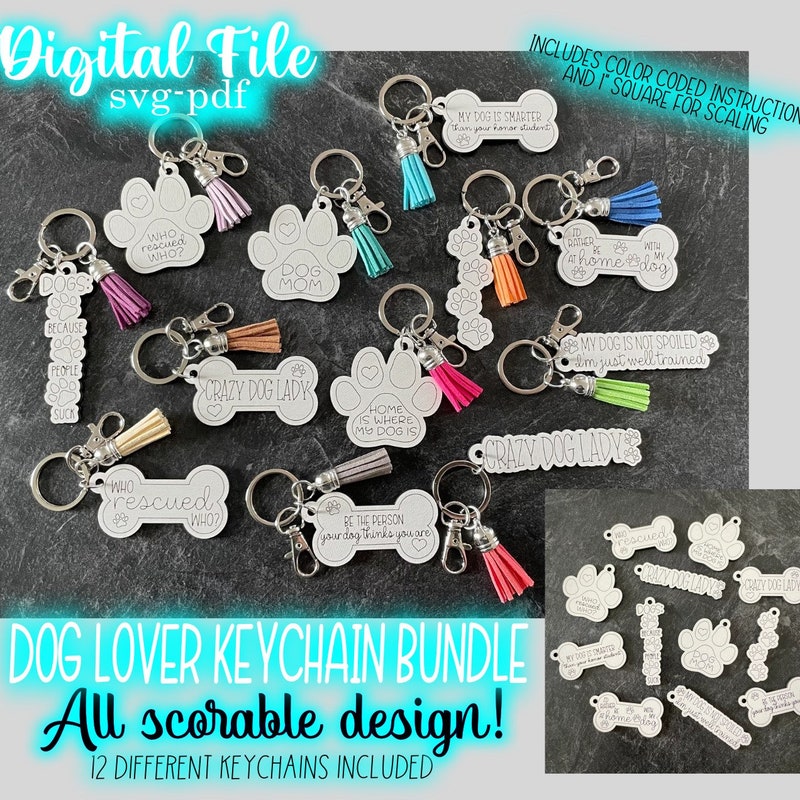 Dog Keychain - Etsy