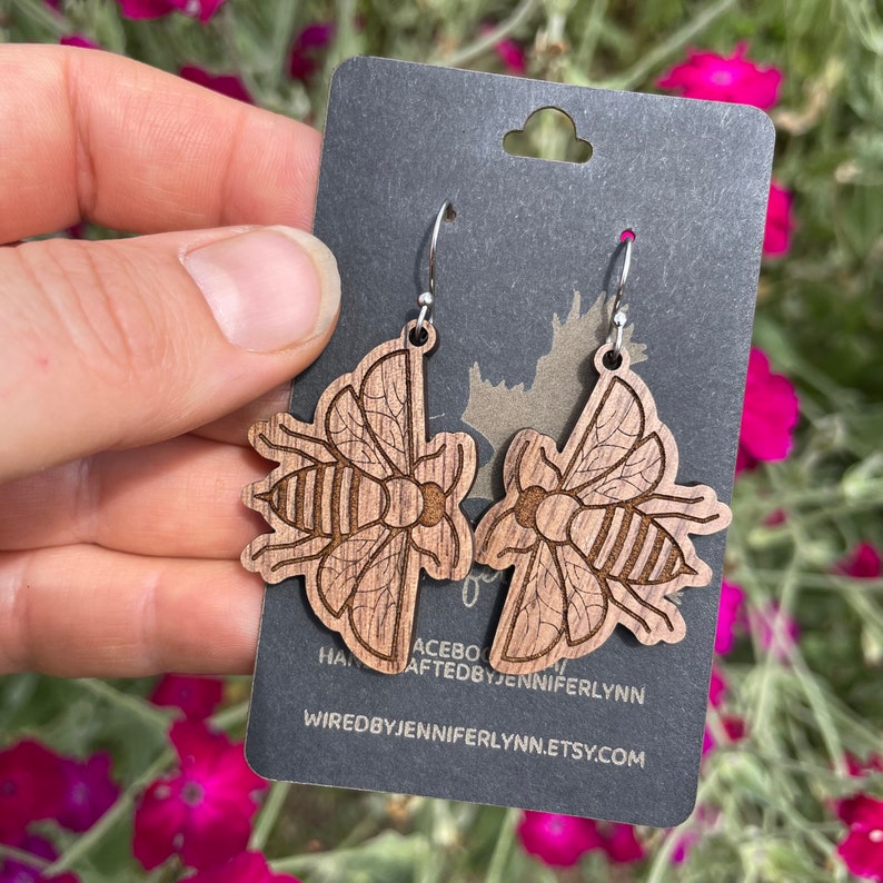 Bees and Honeycomb Cut File Bundle - Svg Dxf Pdf 6 Pairs Dangle ...