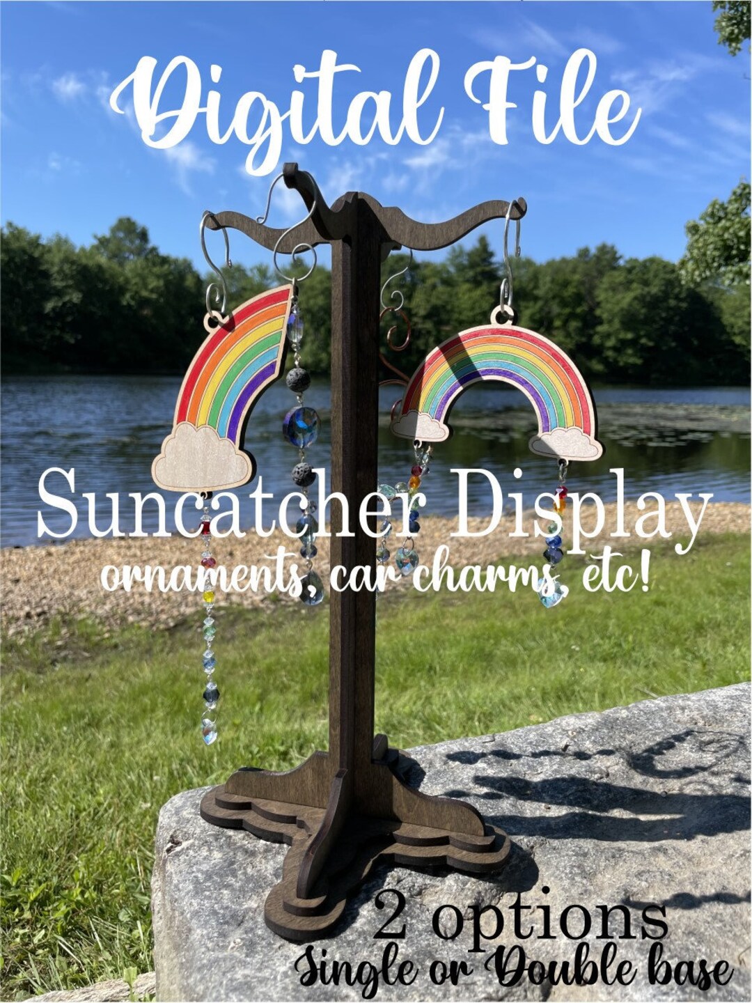 Suncatcher STAND or DISPLAY Svg Dxf Pdf Cut File Sun Catcher Car Charm ...