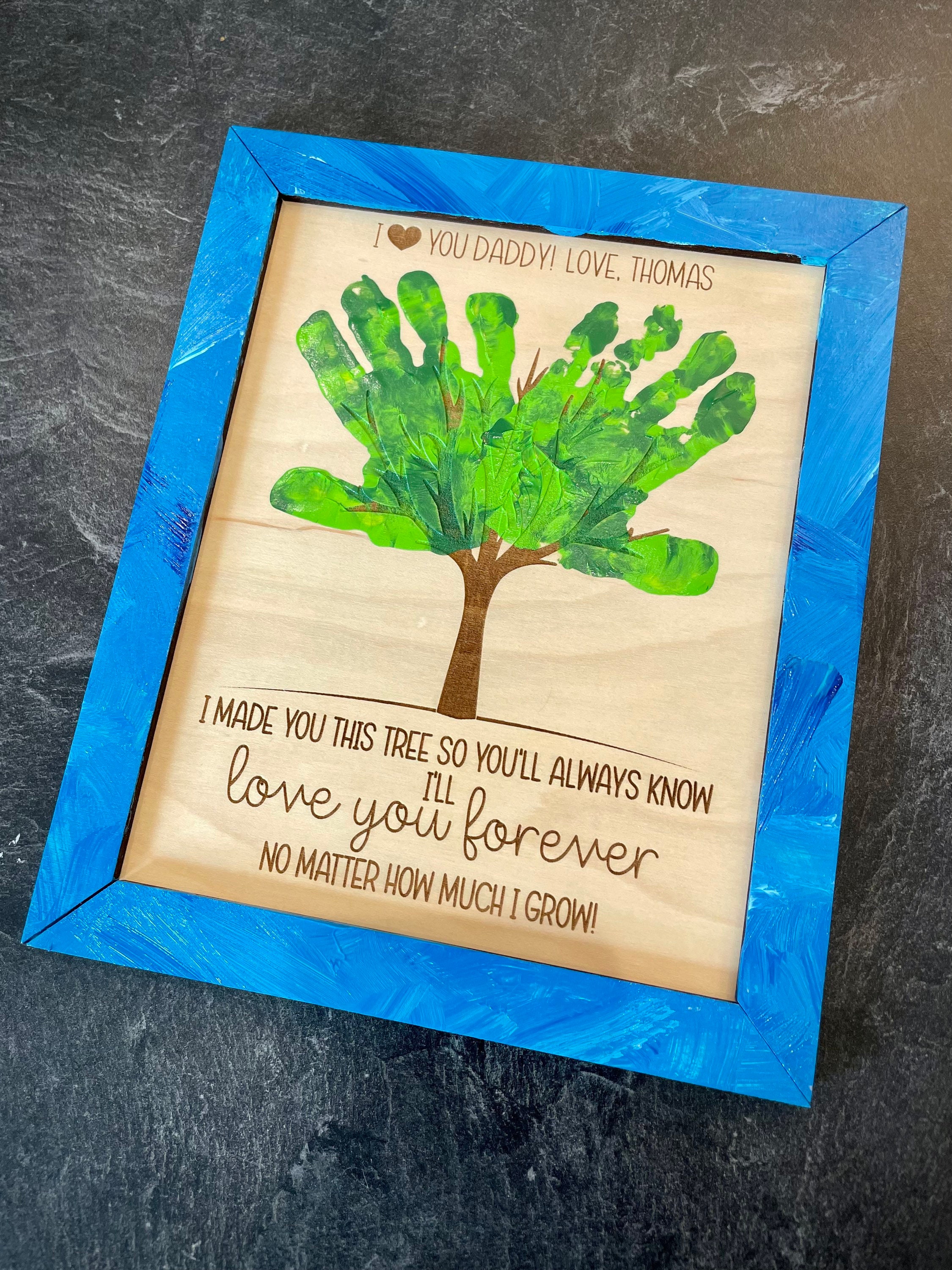 TREE HANDPRINT ART Framed Gift From Kids Svg Pdf Laser Cut - Etsy