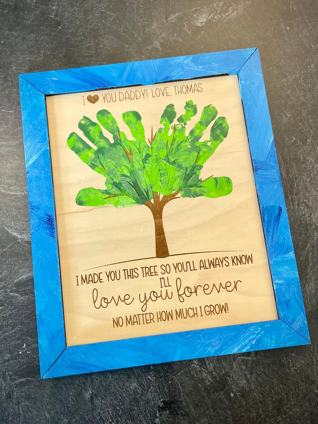 DIY Tree Handprint Art - Framed Gift From Kids Diy Kit Fingerprint Art ...