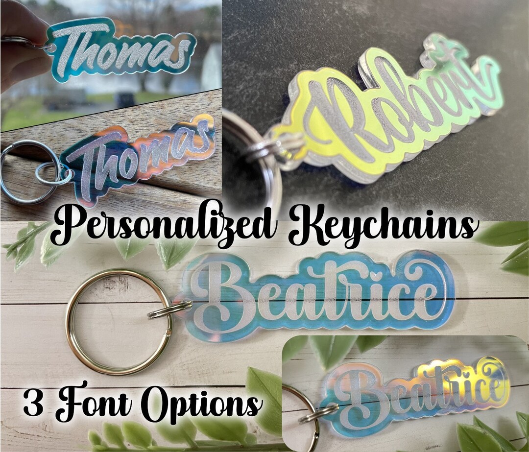 Engraved Acrylic Keychains Custom Word or Name, Quote or Phrase ...