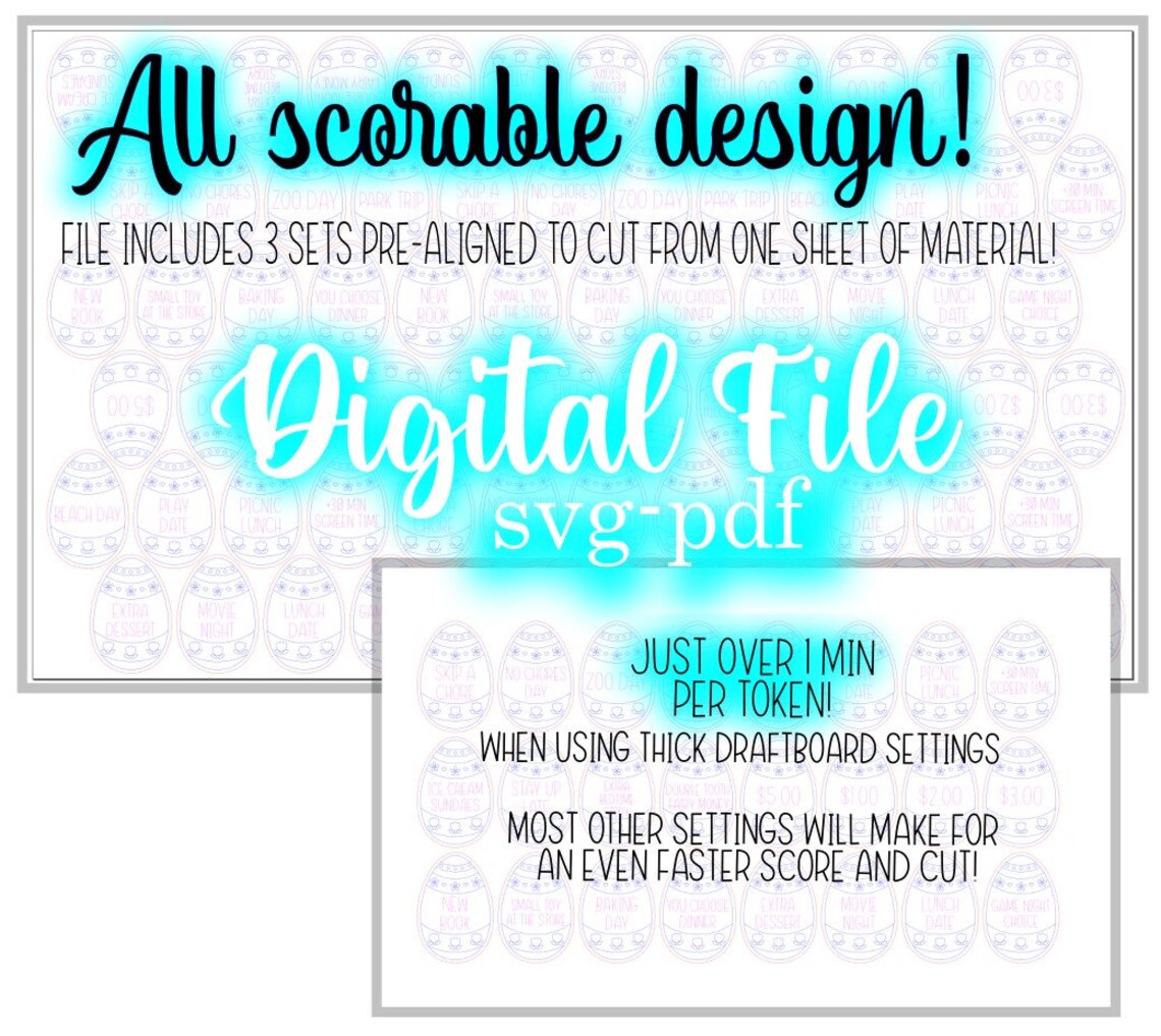 EASTER BASKET TOKENS Svg Pdf Cut File Easter Egg Prizes Reward Coins ...