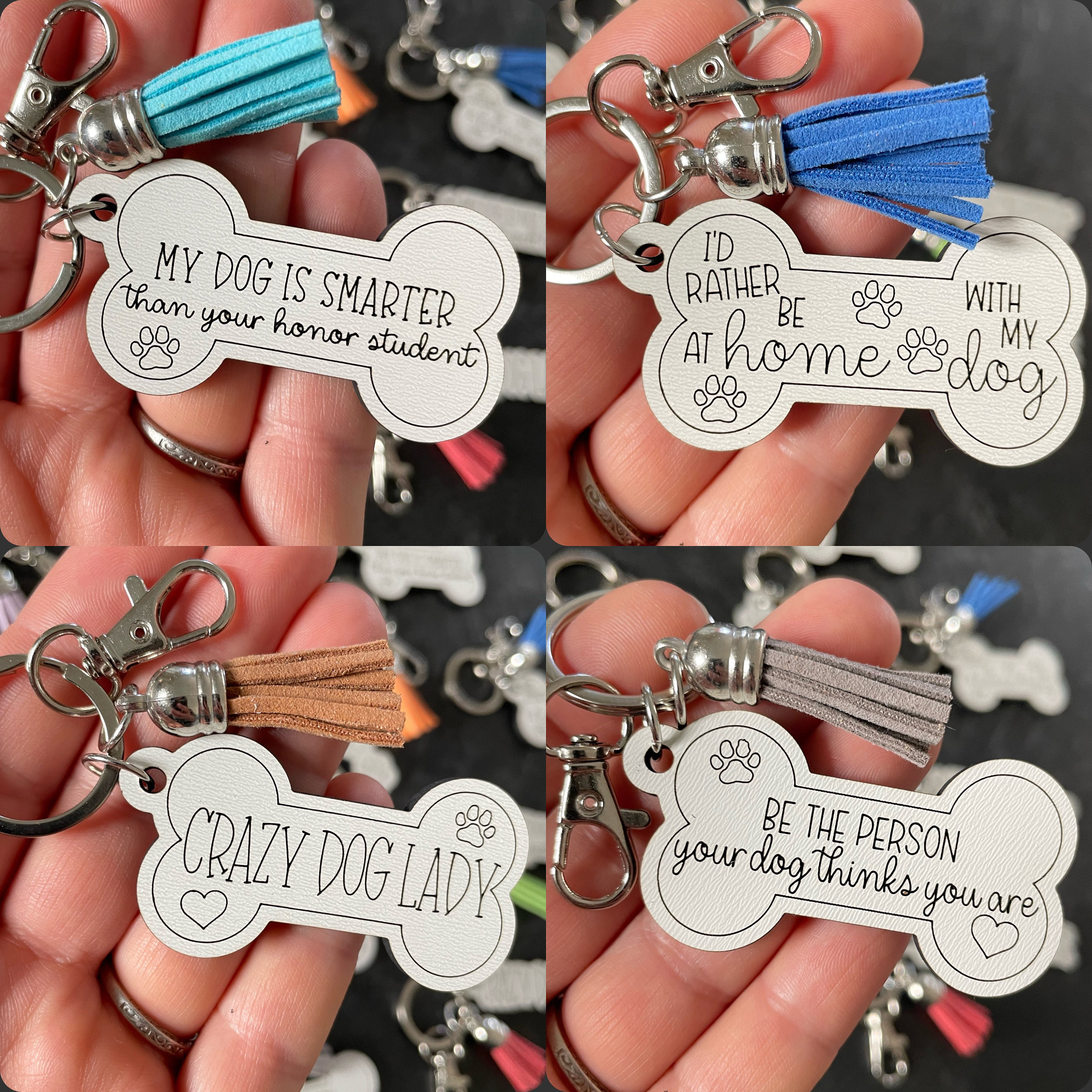 DOG KEYCHAIN BUNDLE Svg Pdf 12 Options Dog Mom Who Rescued Who Paw ...