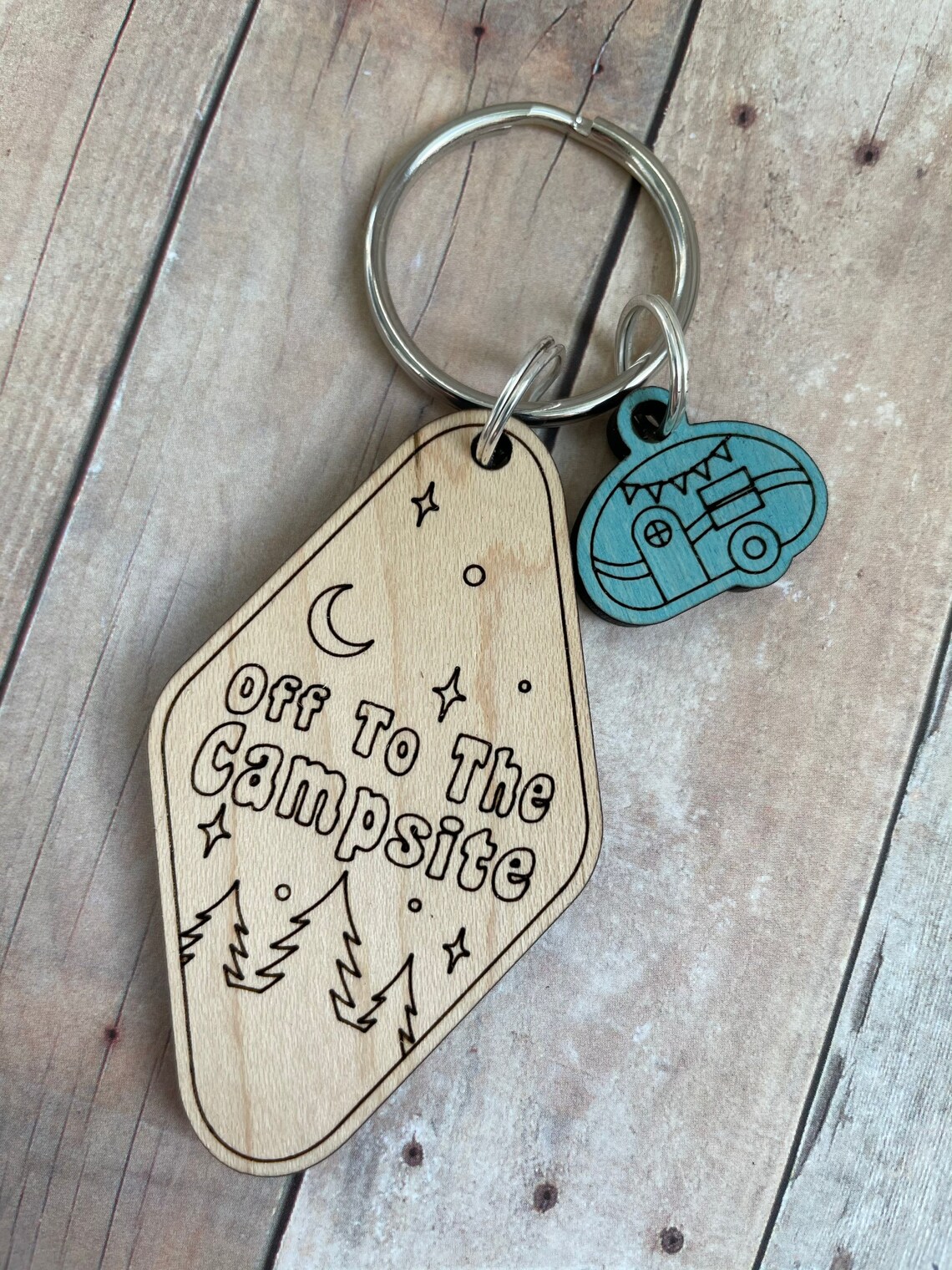 Off To The Campsite KEYCHAINS or car charm-you choose the | Etsy