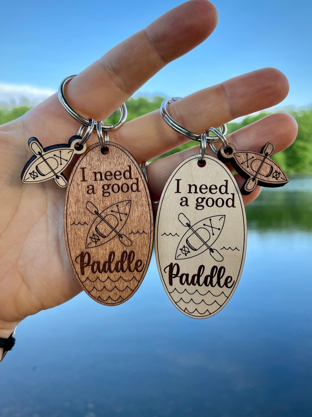 KAYAK KEYCHAIN "i Need a Good Paddle" Keychain With Charms Kayak Paddle ...