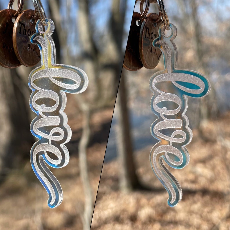 Engraved Acrylic Keychains Custom Word or Name Quote or - Etsy