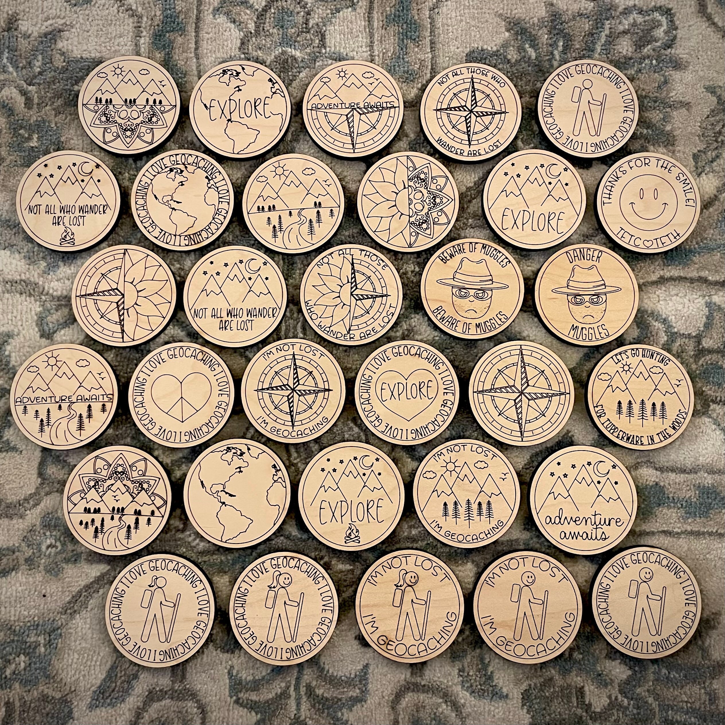 GEOCACHING SWAG TOKENS Svg Pdf Cut File Tradeable Coins Round | Etsy
