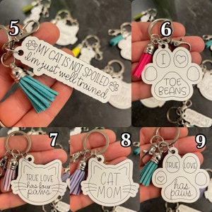 Cat Lover Keychain - Choose Your Design - Cat Owner Paw Prints Toe ...