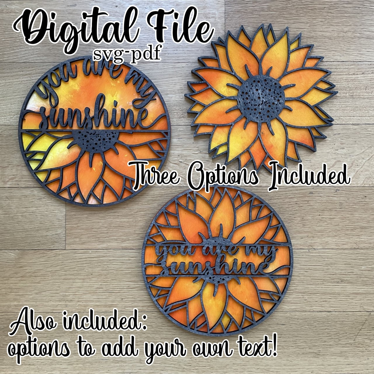 SUNFLOWER SIGN BUNDLE Svg Pdf 3 Three Signs Blank Options You Are My ...