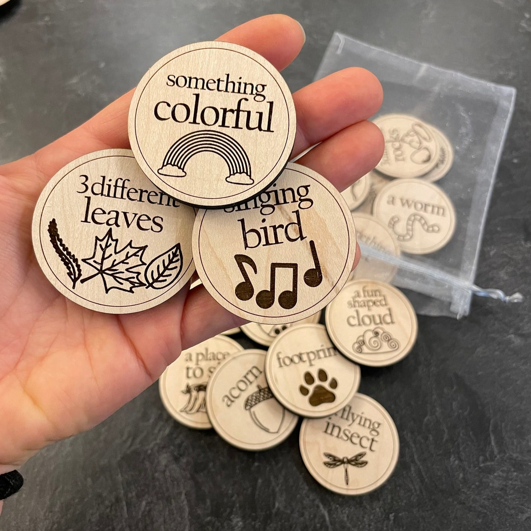 Scavenger Hunt or Nature Walk Tokens Coins Round Chips Nature - Etsy