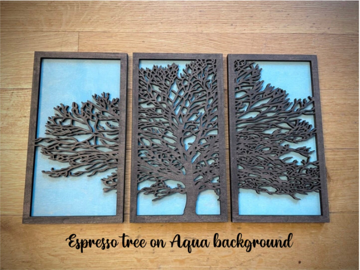 Laser cut Tree Panel Wall Art you choose stain colors. 2 | Etsy