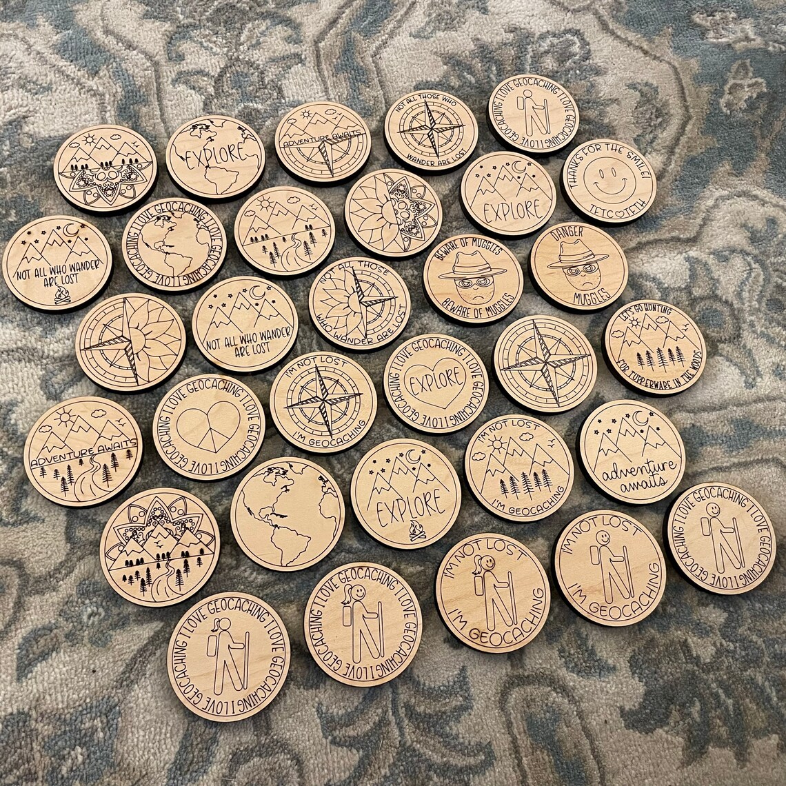 GEOCACHING SWAG TOKENS Svg Pdf Cut File Tradeable Coins Round | Etsy UK