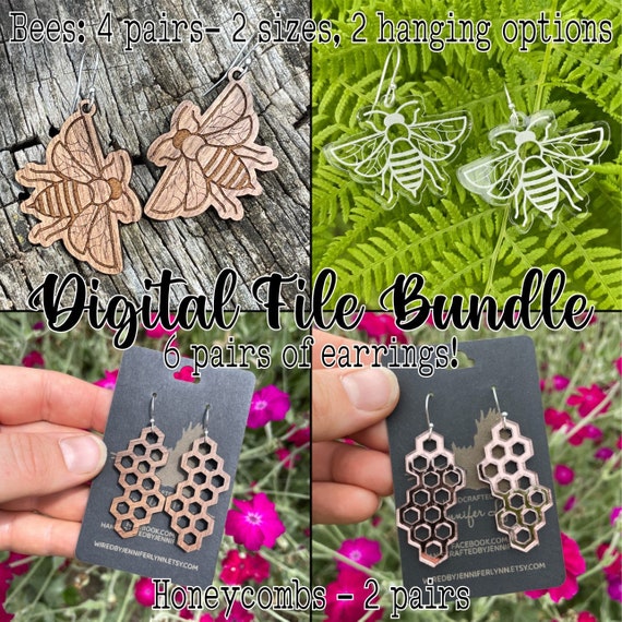 Bees and Honeycomb Cut File Bundle Svg Dxf Pdf 6 Pairs - Etsy Australia