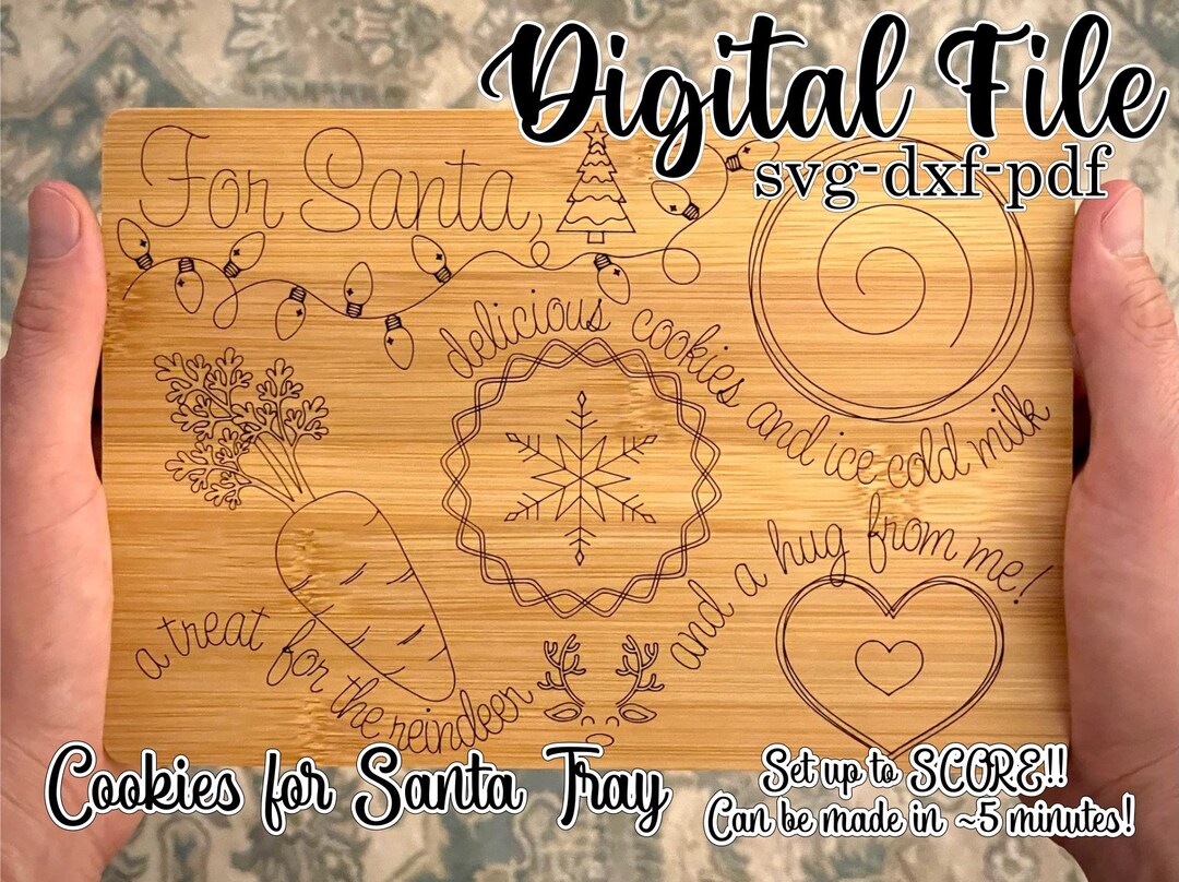 SANTA COOKIE TRAY - Svg Pdf Christmas Eve Cookies and Milk Carrot for ...