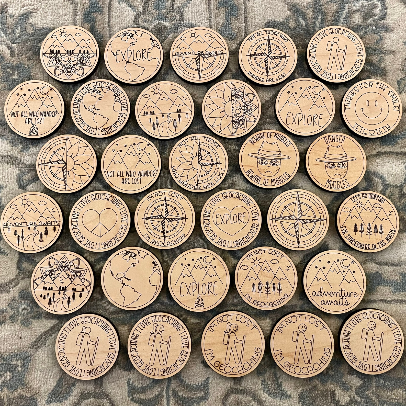 GEOCACHING SWAG TOKENS Svg Pdf Cut File Tradeable Coins Round Tftc ...